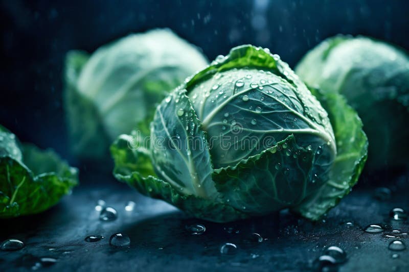 Fresh Cabbages Illustration. Generative AI Stock Photo - Image of ripe ...