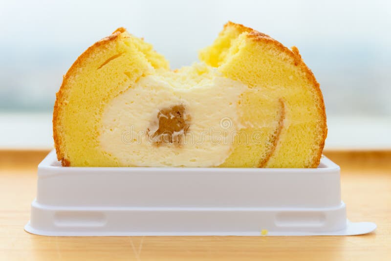 A fresh cake with a bite stock photo. Image of eaten - 174374406