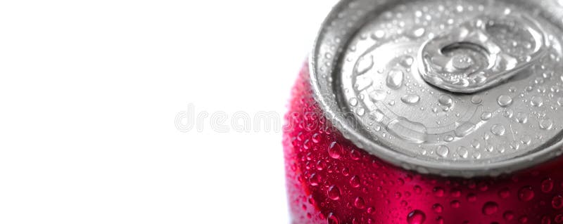 Fresh Can of Red Soda Pop Soft Drink Water Drops Chilled Refreshing ...