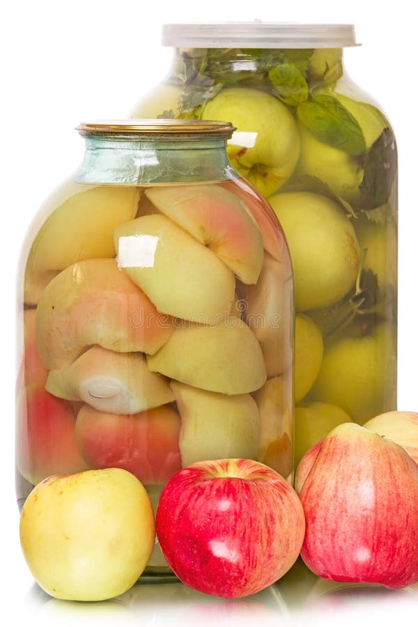 Fresh and canned apples stock image. Image of glass, meal - 60297523