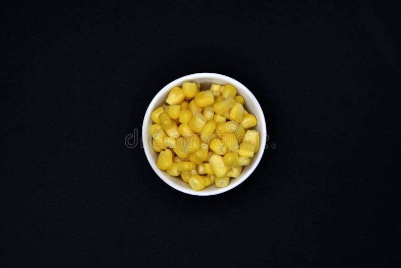 Fresh Canned Corn. Corn Kernels in a White Salad Bowl Stock Image ...