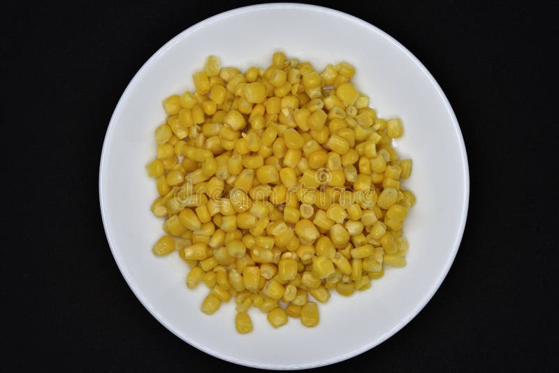 Fresh Canned Corn on a White Plate. Corn Salad Stock Image - Image of ...