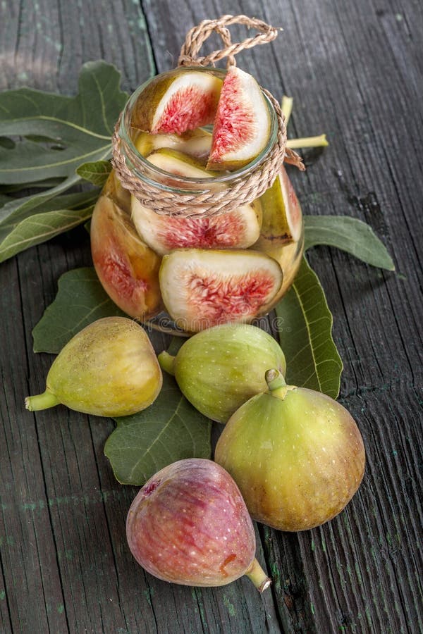 Figs canned in the jar stock image. Image of dessert - 21934329