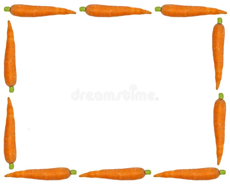 Fresh Carrot Frame Isolated on White Background Stock Photo - Image of ...