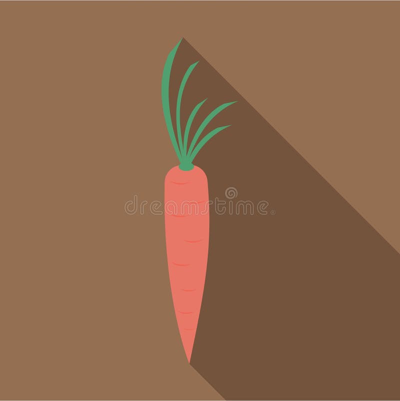 Fresh Carrot Icon, Flat Style Stock Vector - Illustration of grocery ...