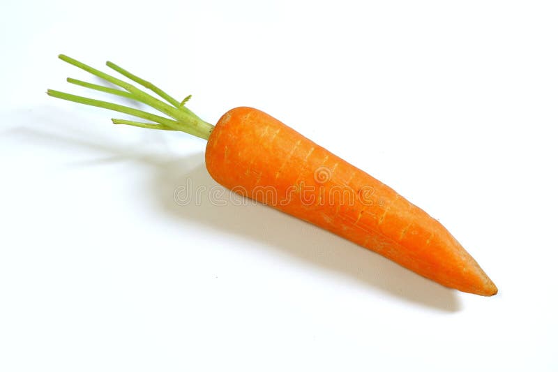 Whole Fresh Sweet Carrot Side View Isolated White Background Stock ...