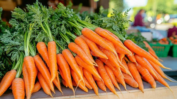 Fresh Carrots at Market Stall Stock Photo - Image of seasonal, farm ...