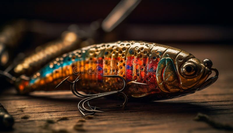 Fresh Catch of Fish on Wooden Table Generated by AI Stock Illustration ...