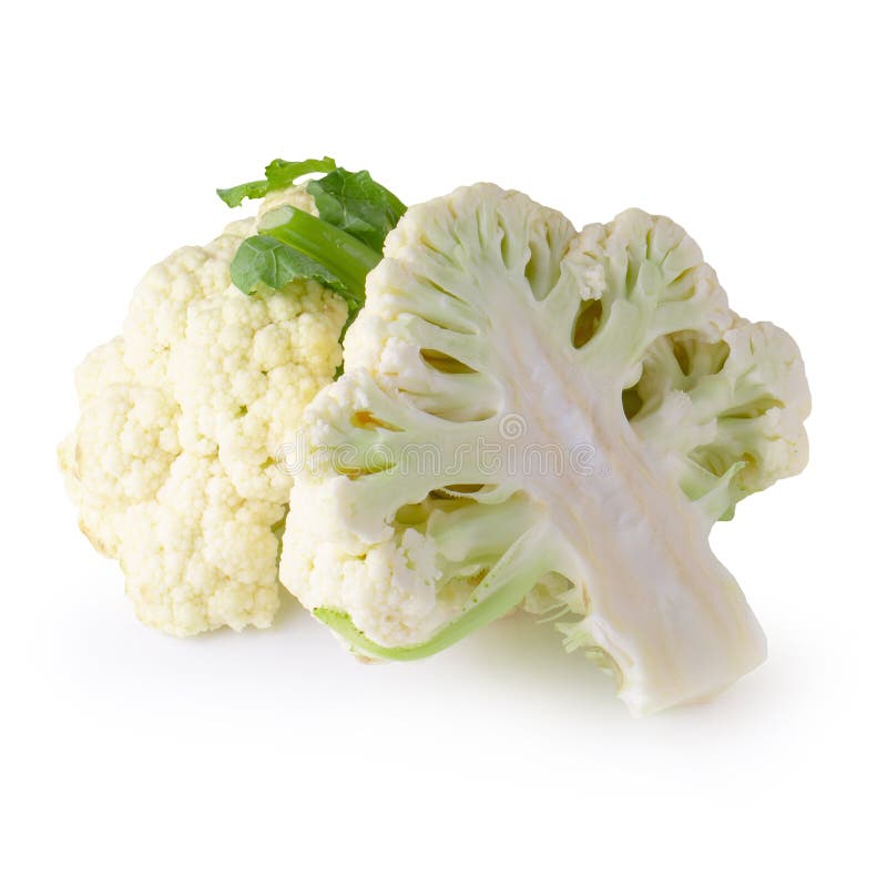 Fresh Cauliflower Isolated Over a White Background Stock Image - Image ...