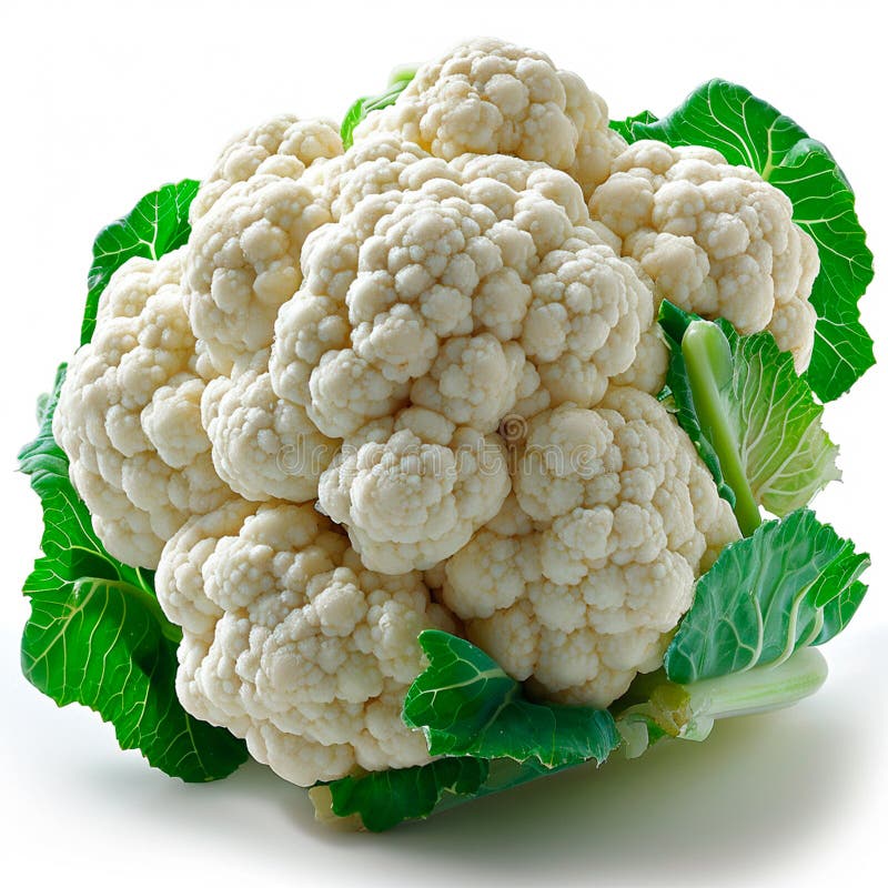 Fresh Cauliflower on White Background - AI Generated Image Stock ...