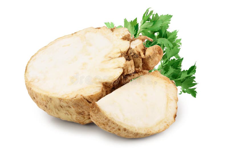 Fresh Celery Root with Leaf Isolated on White Background Stock Photo ...