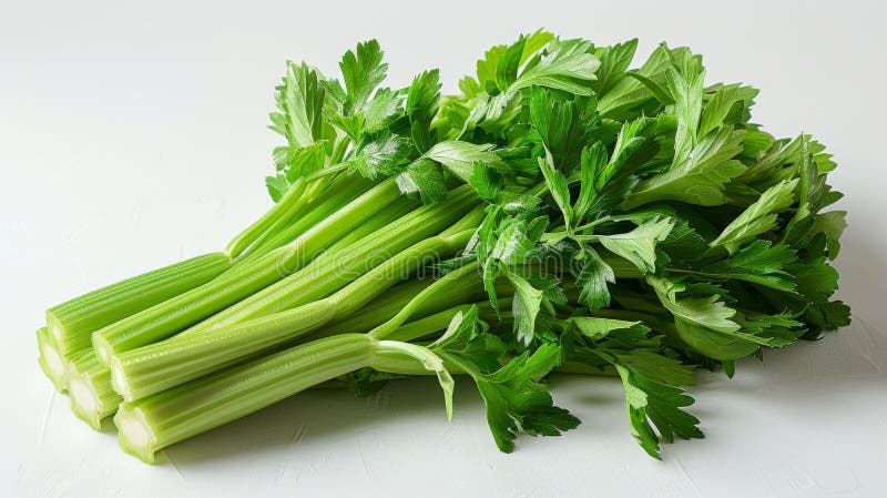 Fresh Celery Stalks on White Background, Healthy Food Concept Stock ...