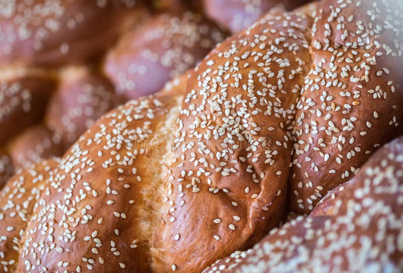 Fresh Challah with Sesame Seeds Stock Image - Image of hanukkah, eggs ...