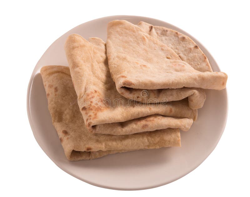 Fresh Chapati in a White Plate. Stock Image - Image of culture, closeup ...