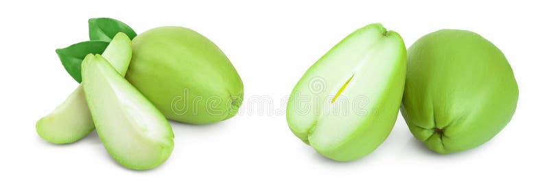 Fresh Chayote Vegetable Isolated on White Background Stock Image ...