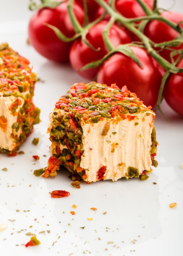 Fresh cheese with herbs stock image. Image of spread - 38791589