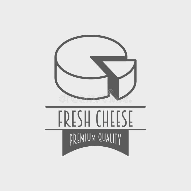 Fresh Cheese Vector Logo, Label or Badge Design Concept with Cow Stock ...