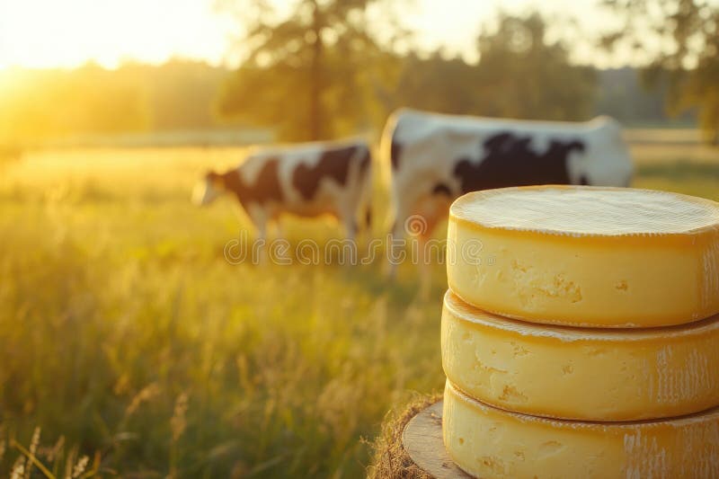 Fresh Cheese Stack in Pasture Stock Image - Image of dairy, bucolic ...