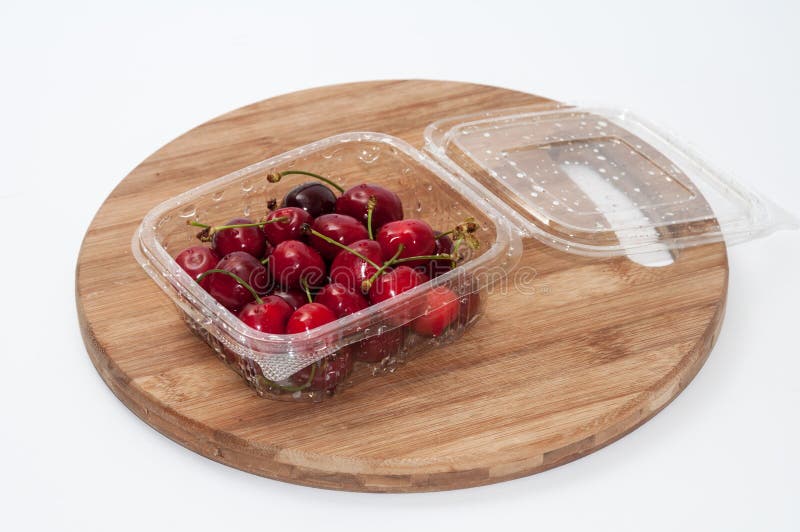 FRESH CHERRIES PACKED in a TRANSPARENT BOX Stock Photo - Image of fruit ...