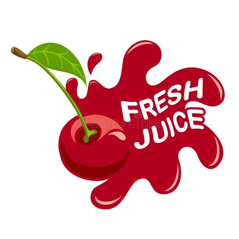 Fresh cherry juice stock vector. Illustration of cherry - 74501738