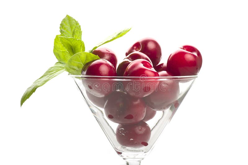 Fresh Cherry stock image. Image of dessert, mint, green - 41285051