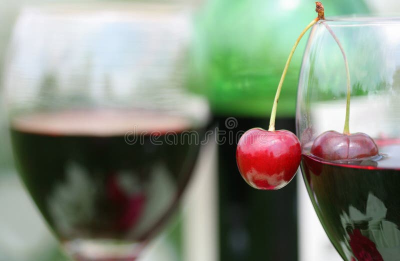Fresh cherry and red wine stock photo. Image of outdoors - 25237938