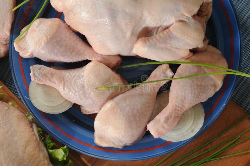 Fresh chicken stock photo. Image of uncooked, board, lettuce - 11945252