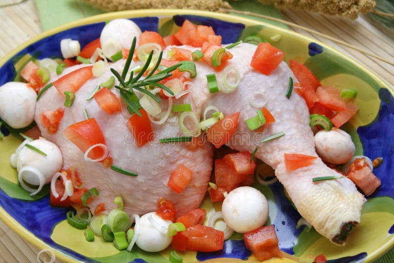 Fresh chicken stock photo. Image of tomatoes, food, rosemary - 9209294