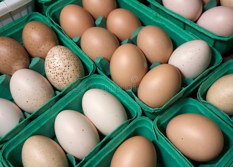 Fresh Chicken Eggs are Ready for Sale. Generative AI Stock Illustration ...