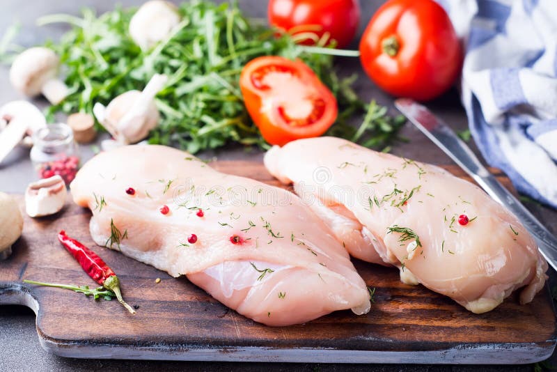 Fresh chicken fillet stock photo. Image of herbs, diet - 87531602