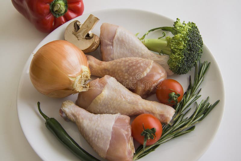Fresh Chicken Legs with Vegetables Stock Photo - Image of foods ...