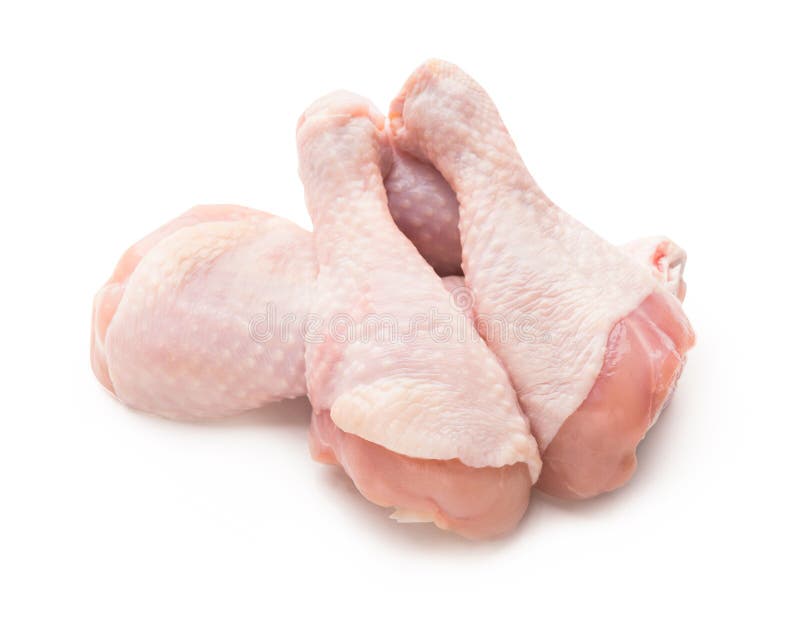 Fresh Chicken Legs on White Background Stock Photo - Image of crude ...