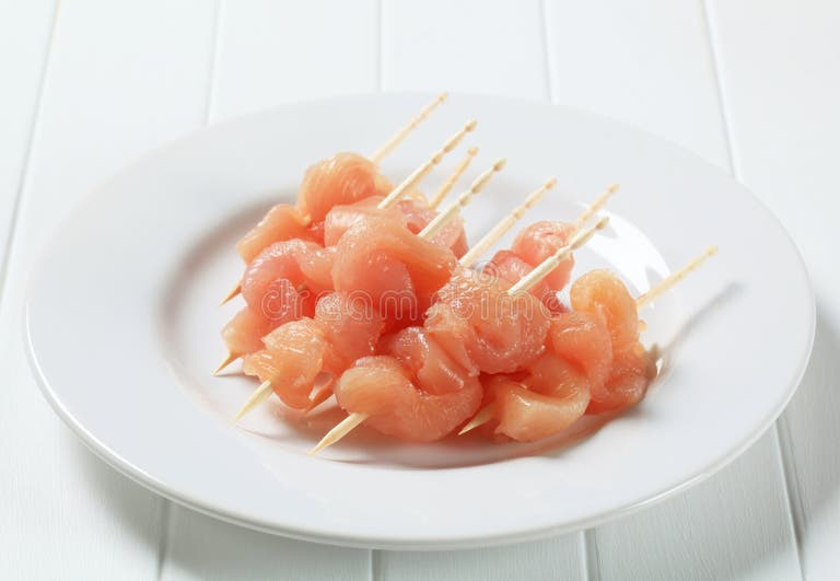 Fresh Chicken Meat on Sticks Stock Image - Image of studio, satay: 23778881