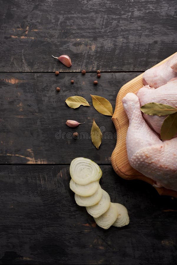 Fresh Chicken Meat on a Table Stock Image - Image of seasonings ...