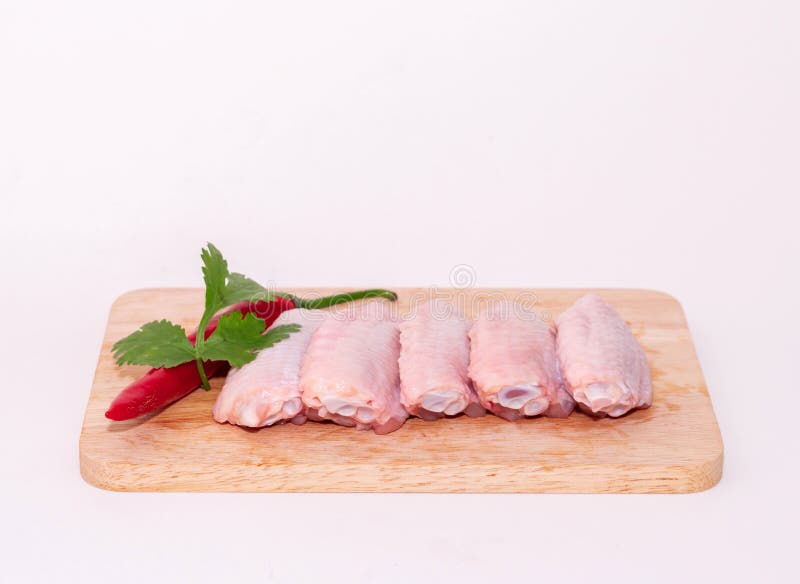 Chicken Middle Wings Isolated on White Background Stock Image - Image ...