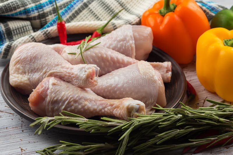 Fresh chicken on plate stock image. Image of kitchen - 35408073