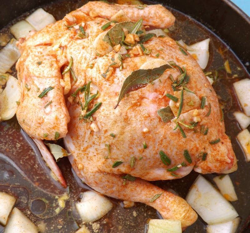 Fresh Chicken with Lemon Slices Stock Photo - Image of chicken ...