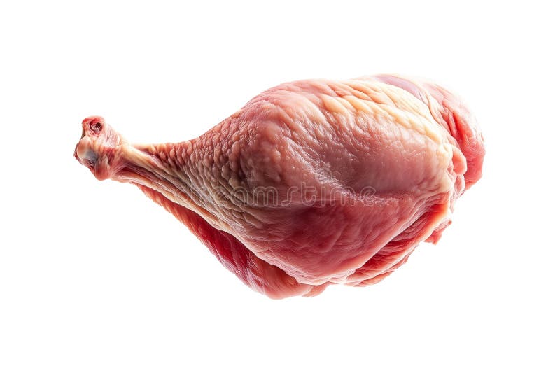 Fresh Chicken or Turkey Thigh Isolated on White Transparent Background ...