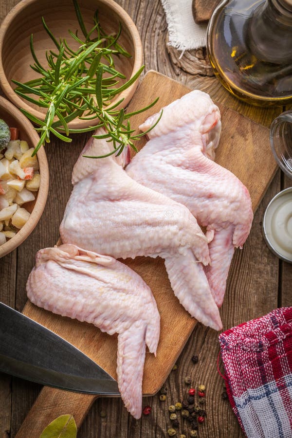 Fresh chicken wings. stock photo. Image of preparation - 97888802