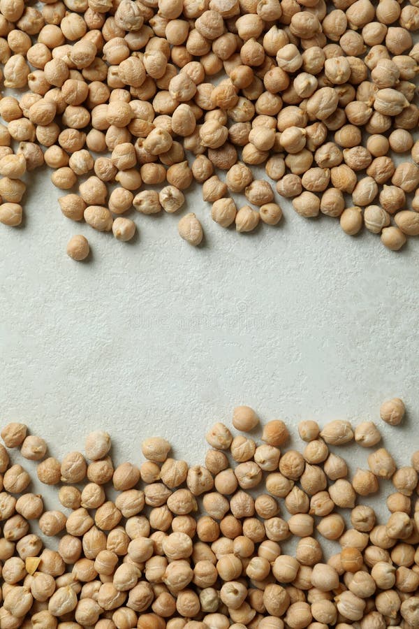 Fresh Chickpea on White Textured Background, Space for Text Stock Image ...