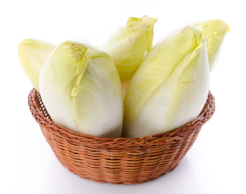 Fresh chicory in a basket stock image. Image of witlof - 56856803