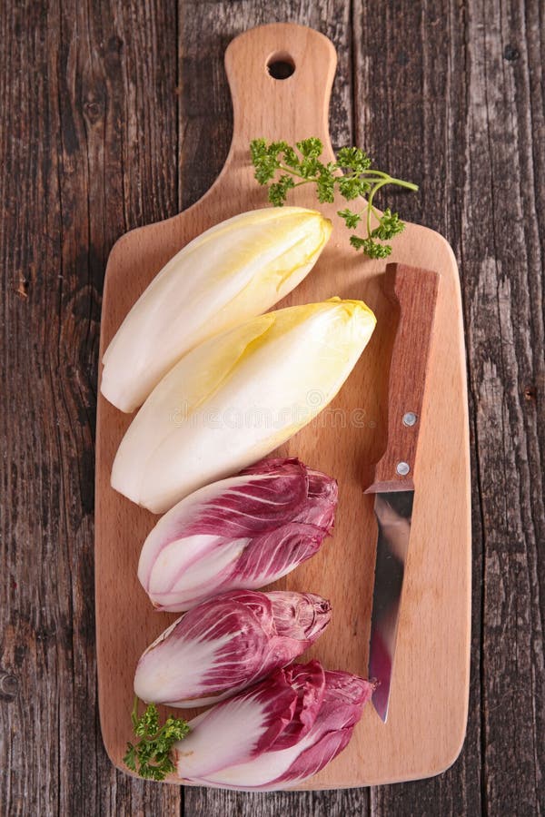 Fresh chicory stock photo. Image of board, diet, wood - 49739448
