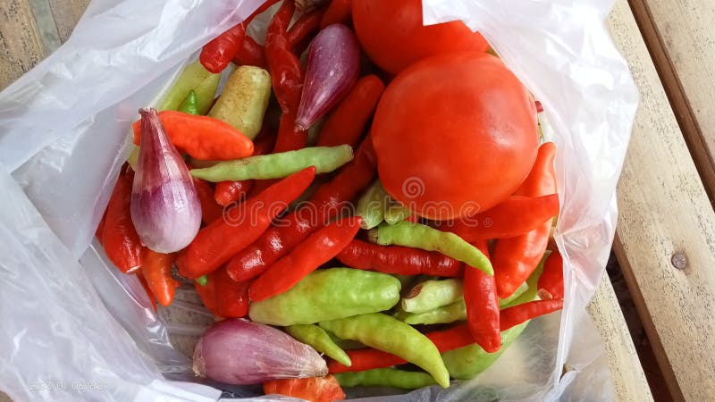 Fresh Chili Ingredients To Be Cooked into Seasoning Stock Image - Image ...