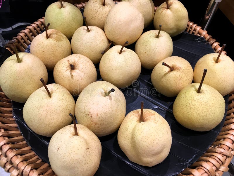 Fresh Chinese pear stock photo. Image of fall, farm, close - 80801378