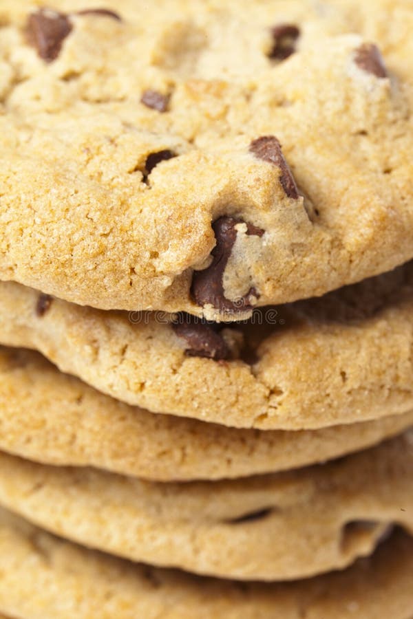 Fresh Chocolate Chip Cookies Stock Photo - Image of bake, fattening ...