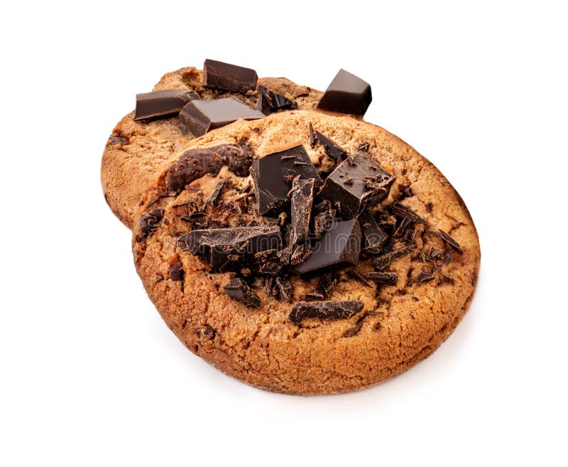 Fresh Chocolate Chip Cookies Isolated on White Background. Cookies with ...