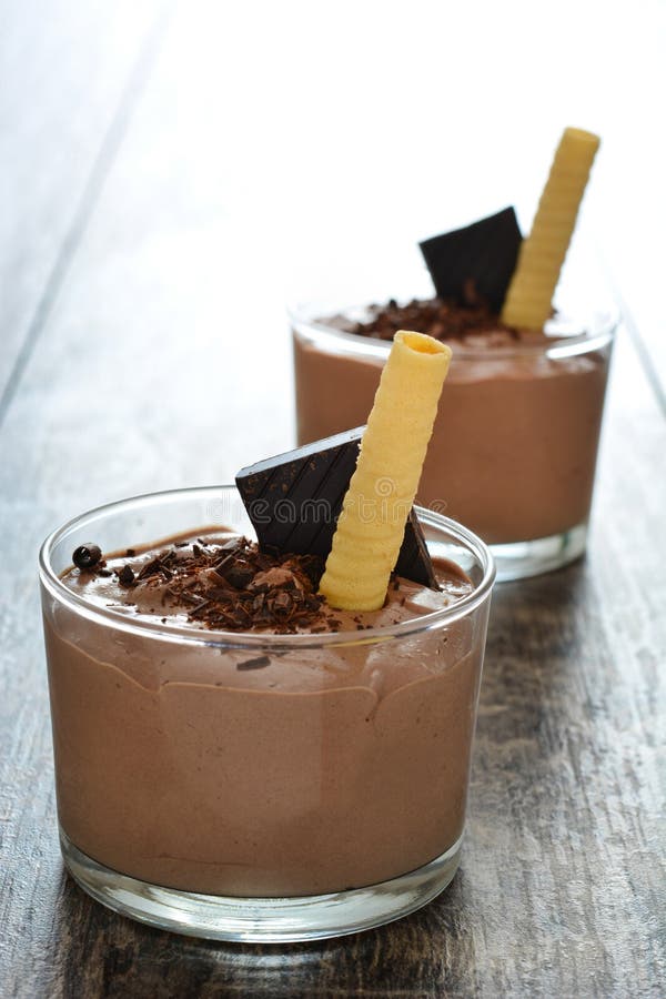 Fresh chocolate mousse stock image. Image of sweet, rustic - 66562157