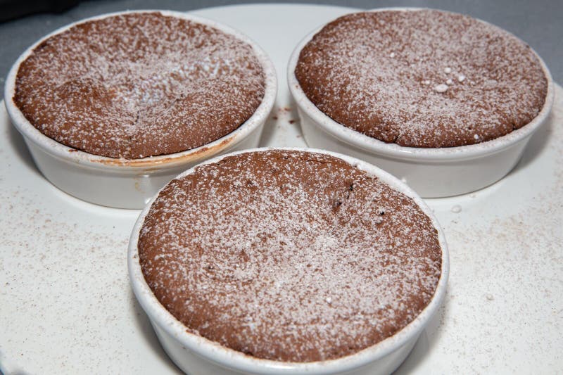Fresh Chocolate Souffles stock image. Image of garnished - 324524083