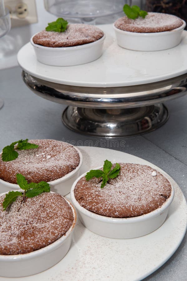 Fresh Chocolate Souffles stock photo. Image of cake - 324524092
