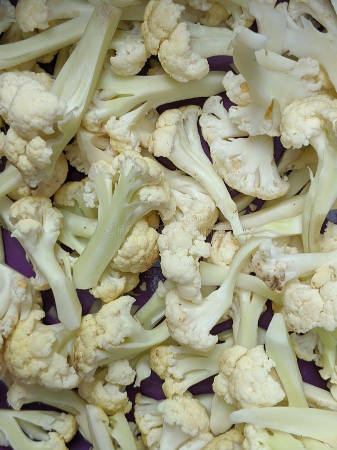 Fresh Chopped Cauliflower, Organic Vegetable Texture Background Stock ...